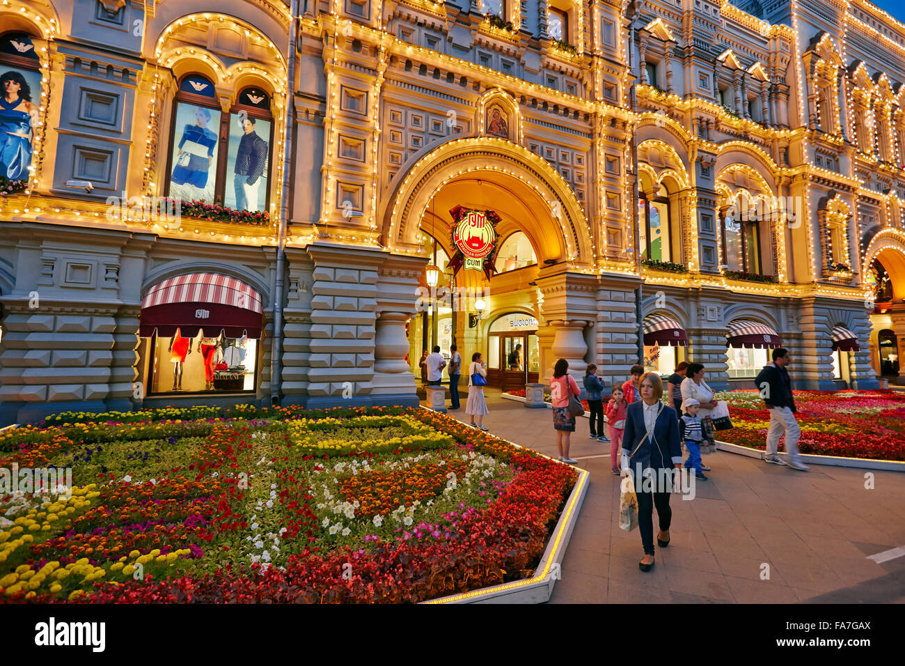 People walking out of GUM Department Store. Moscow, Russia Stock Photo ...