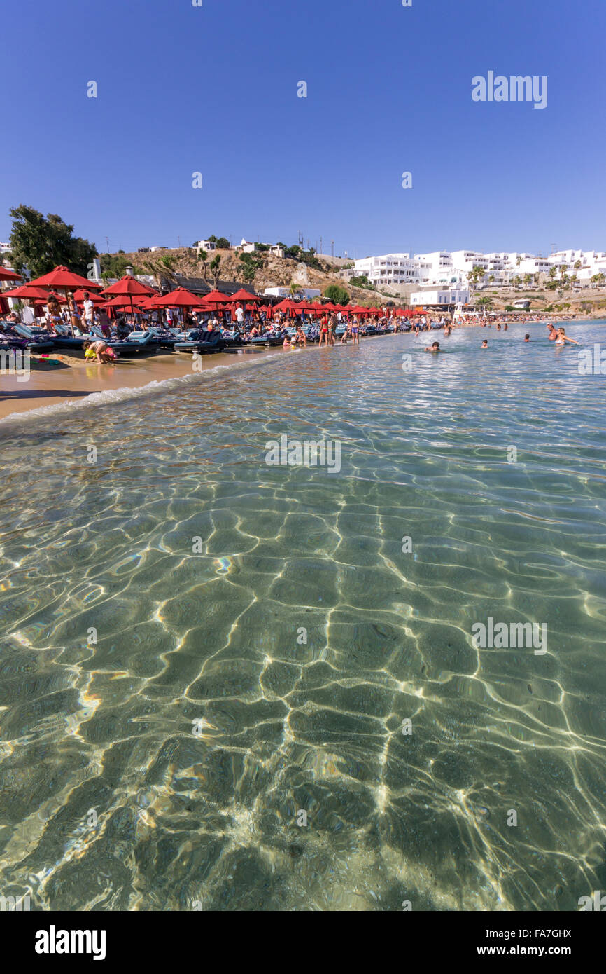 Psarou beach mykonos cyclades greece hi-res stock photography and ...