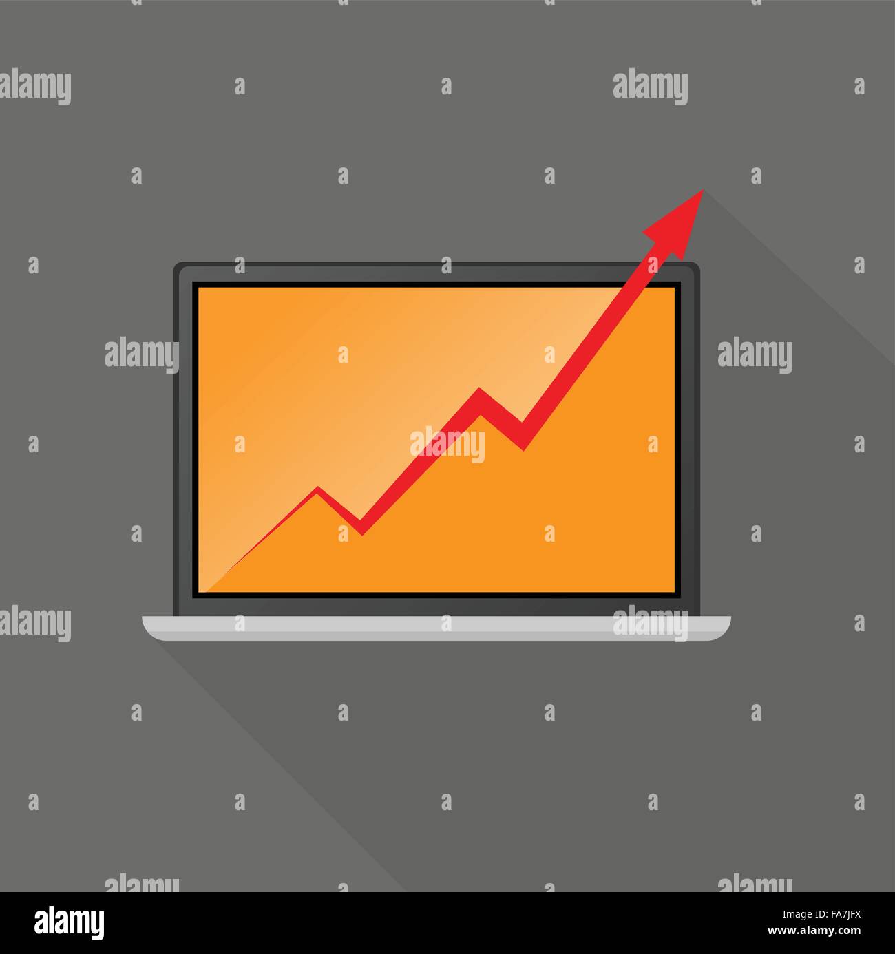 Business graph show on laptop screen Stock Vector Image & Art - Alamy