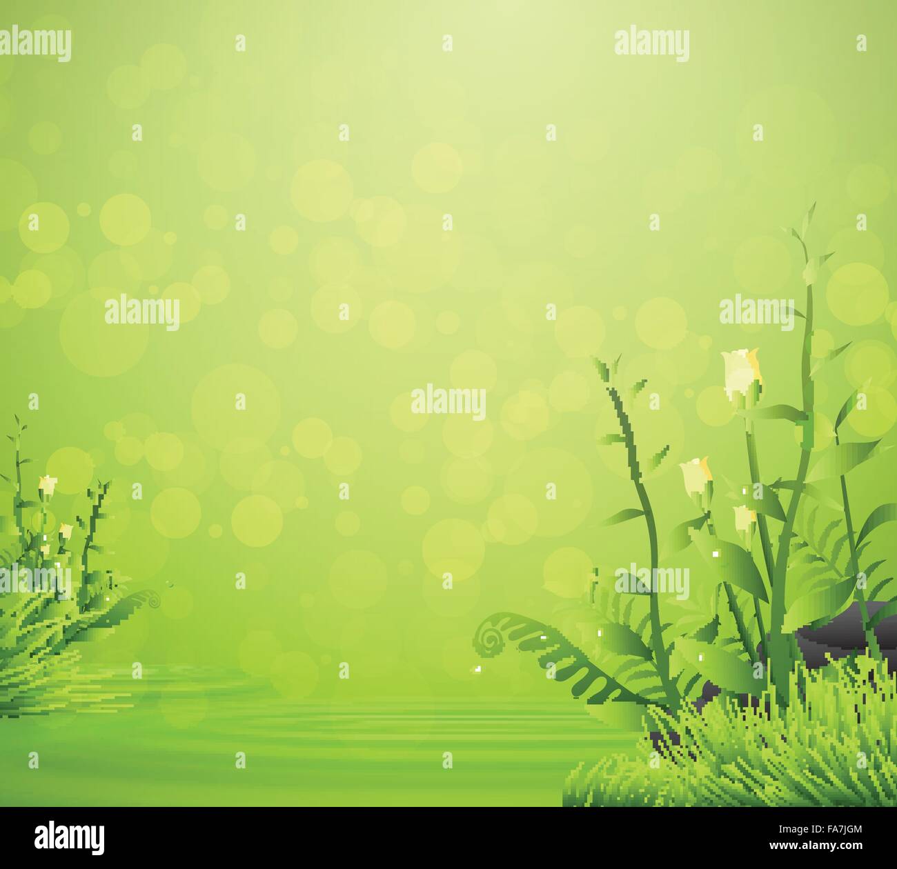 Spring landscape on green Stock Vector Images - Alamy