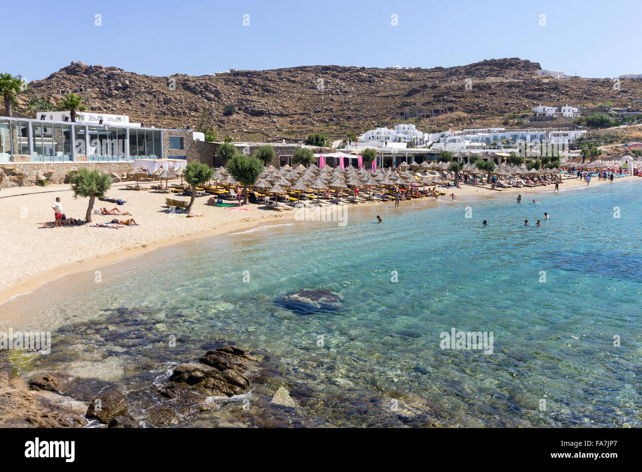 Greece, Cyclades Islands, Mykonos Island, Paradise beach Stock Photo ...