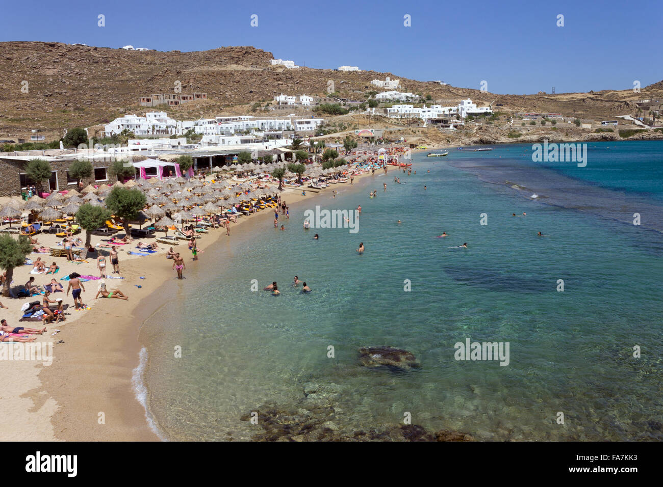Greece, Cyclades Islands, Mykonos Island, Paradise beach Stock Photo ...