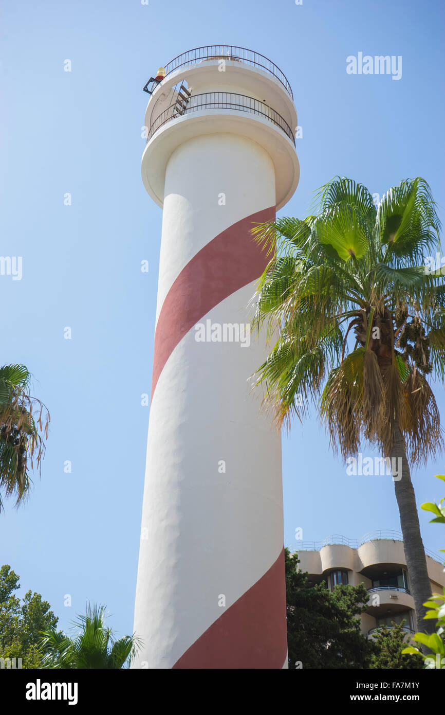 ocean lighthouse tower at the seaside of Marbella in Spain Stock Photo ...