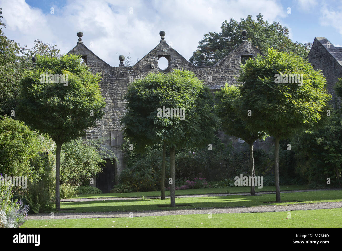 The gardens in September at East Riddlesden Hall, West Yorkshire. East ...