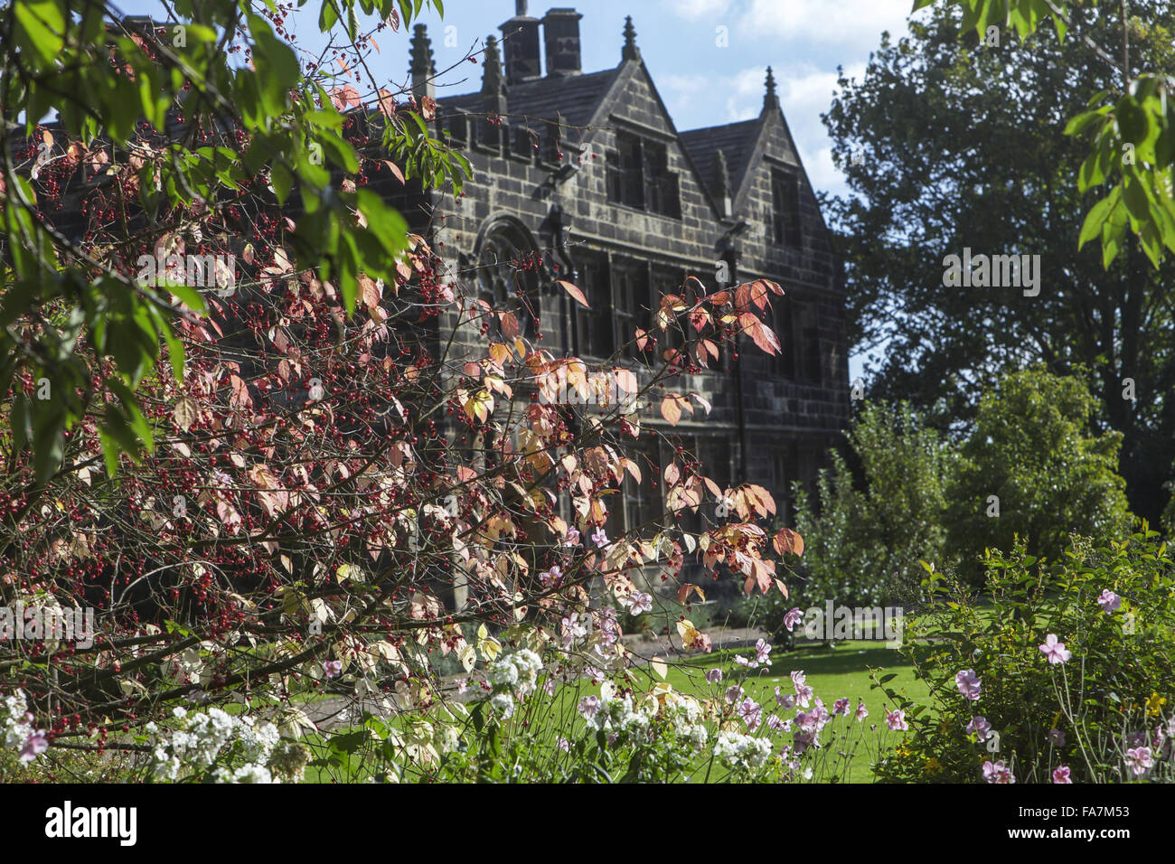 Flowers growing in the gardens in September at East Riddlesden Hall ...