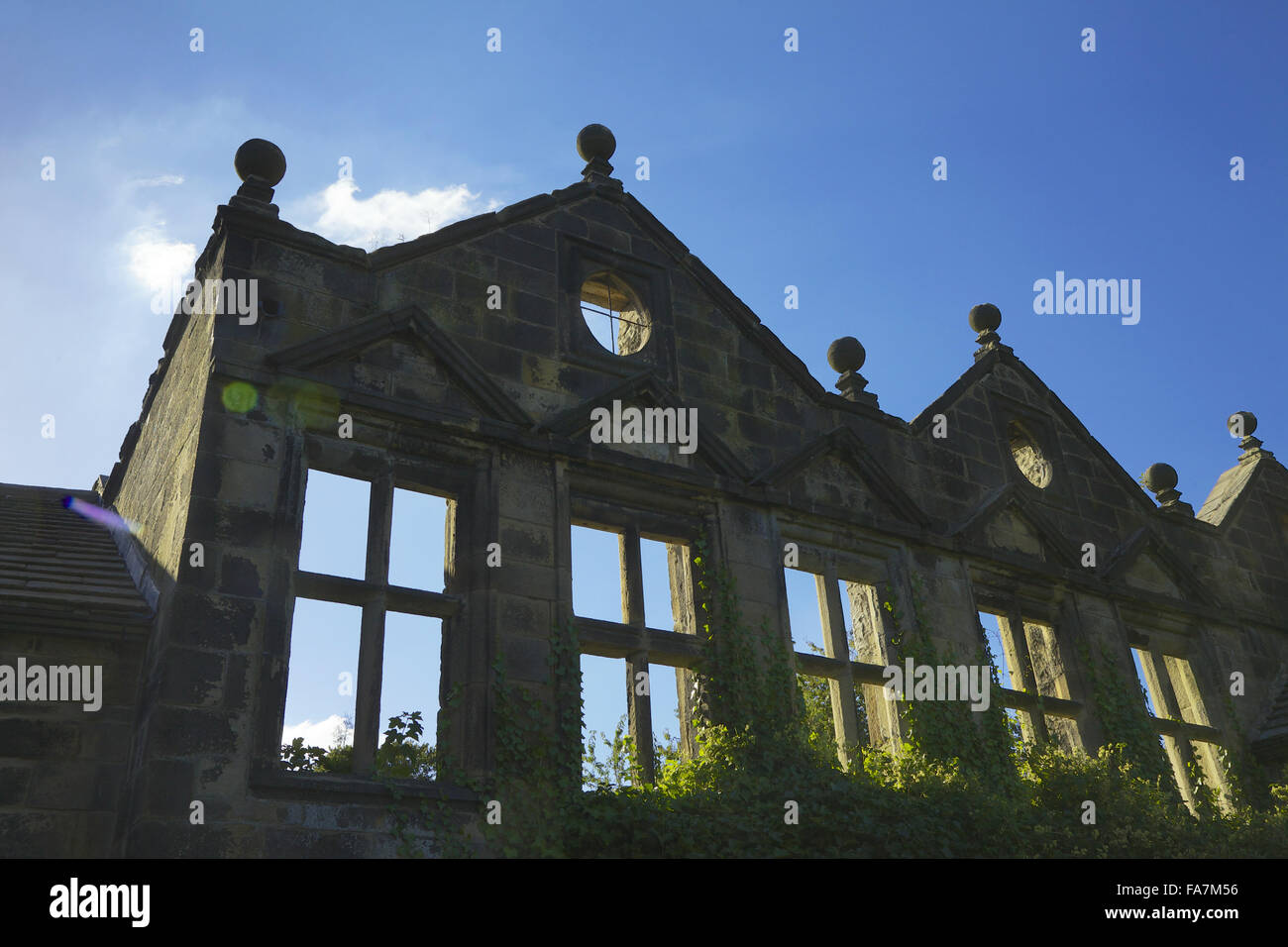 The outside of the Starkie wing at East Riddlesden Hall, West Yorkshire ...