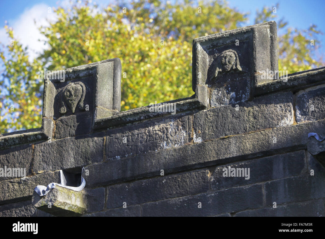 Battlements at East Riddlesden Hall, West Yorkshire. East Riddlesden ...