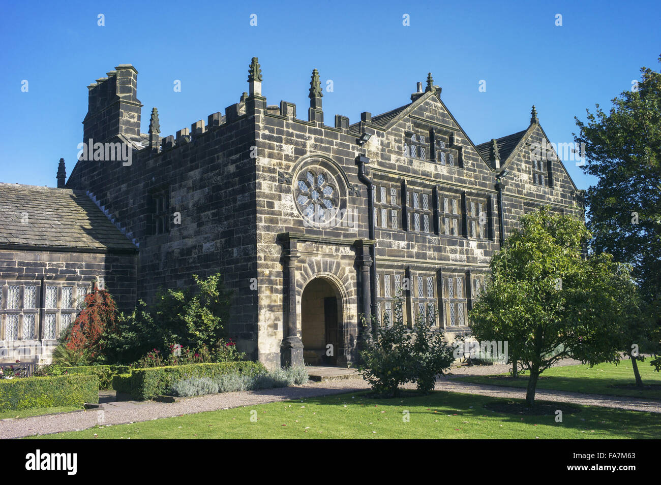 The front of East Riddlesden Hall, West Yorkshire. East Riddlesden Hall ...