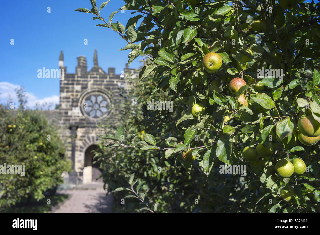 The manor house seen from the garden at East Riddlesden Hall, West ...
