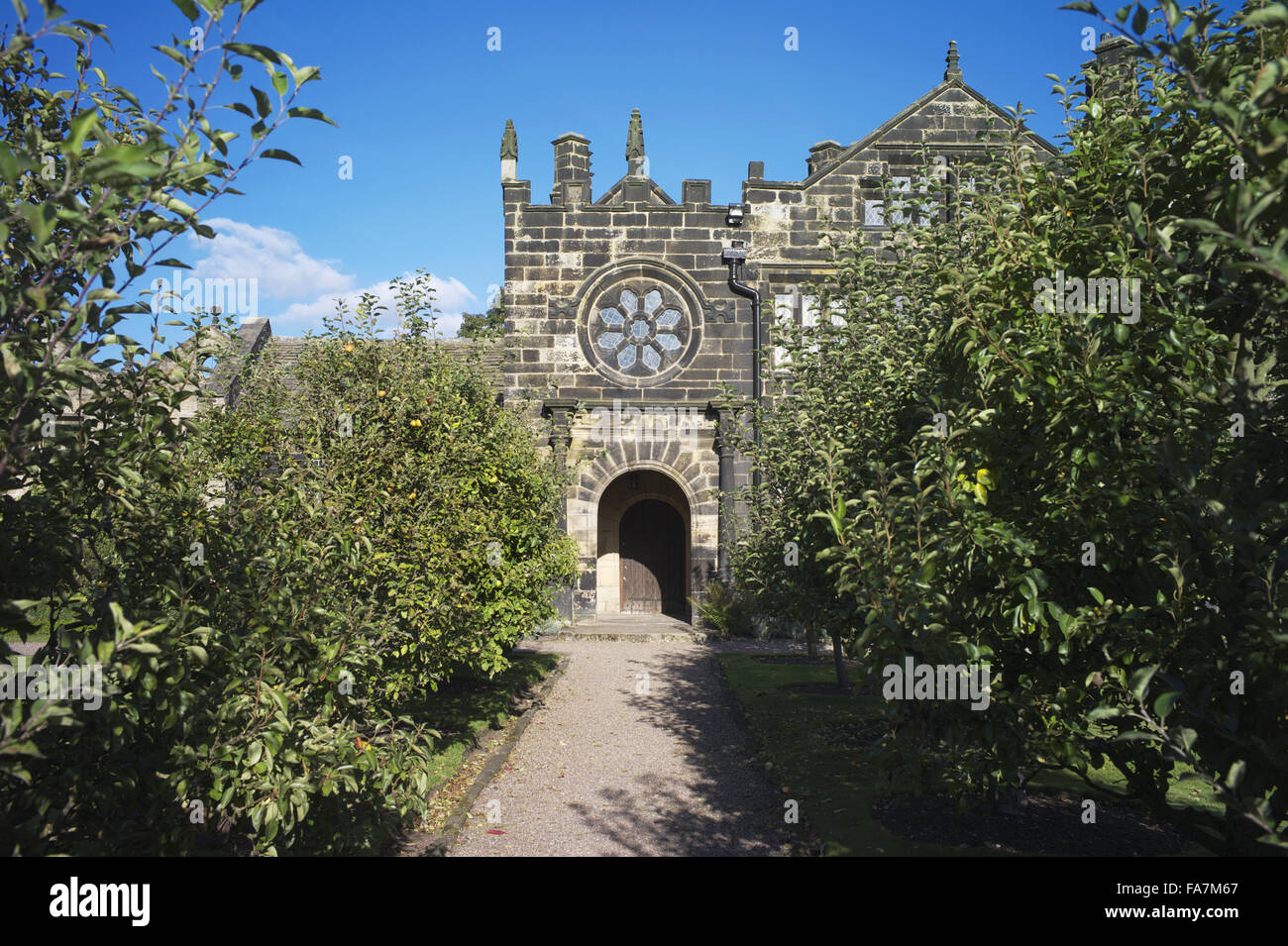 The manor house seen from the garden at East Riddlesden Hall, West ...