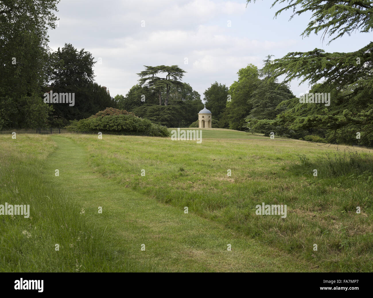 The rotunda at Woolbeding Gardens, West Sussex. Woolbeding is a modern ...