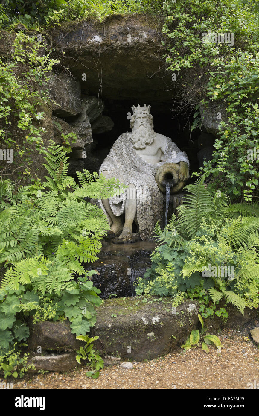 The River God statue in the garden created by Simon Sainsbury and ...