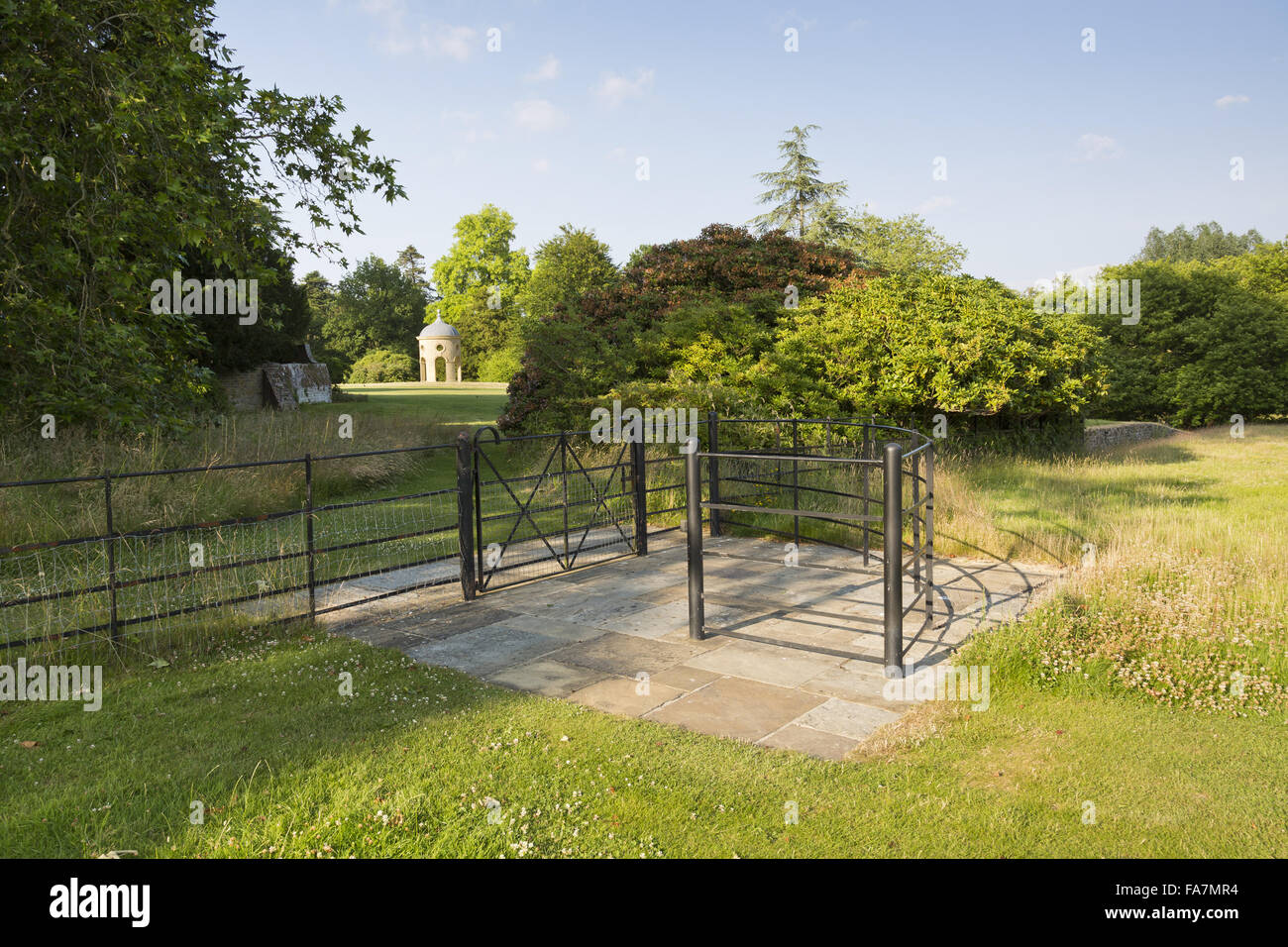 The rotunda at Woolbeding Gardens, West Sussex. Woolbeding is a modern ...