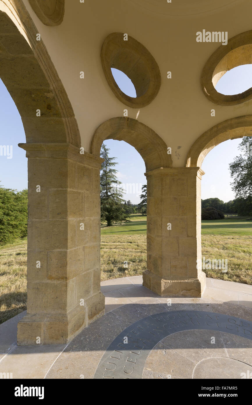 The rotunda at Woolbeding Gardens, West Sussex. Woolbeding is a modern ...