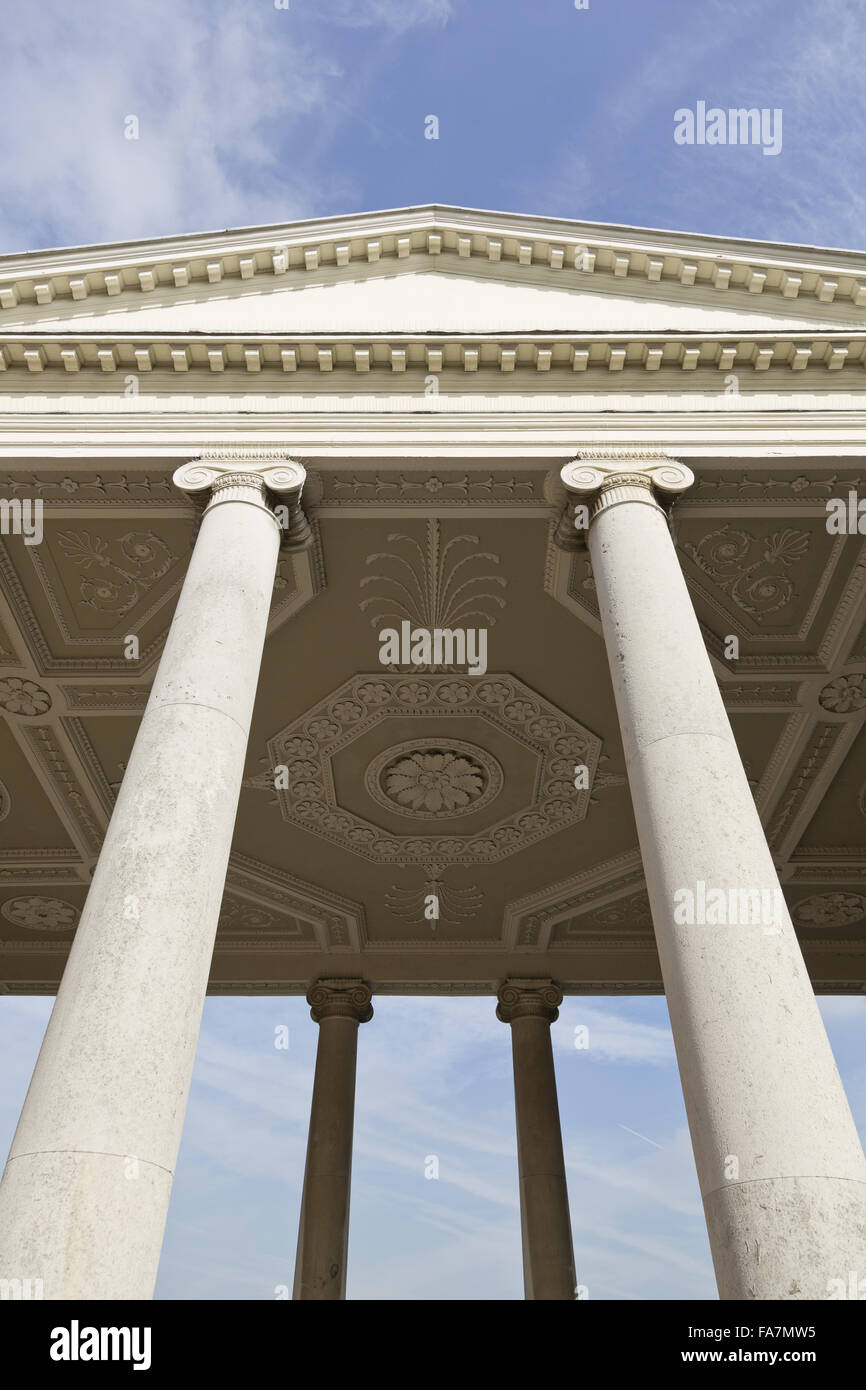 Looking up through the columns of the 'transparent' portico at Osterley ...