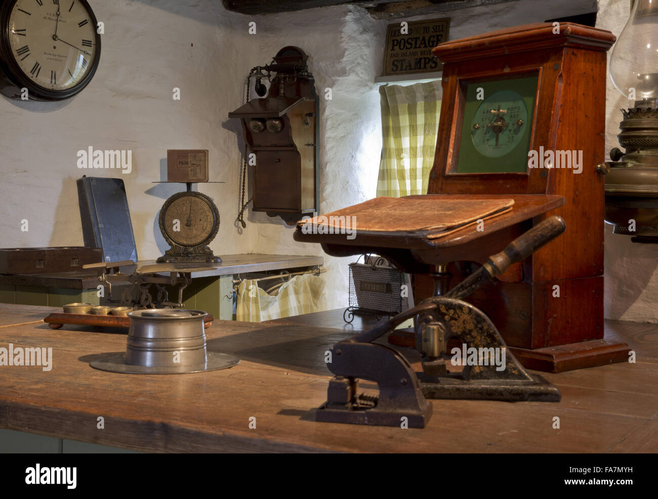 The Post Room counter at Tintagel Old Post Office, Tintagel, Cornwall ...