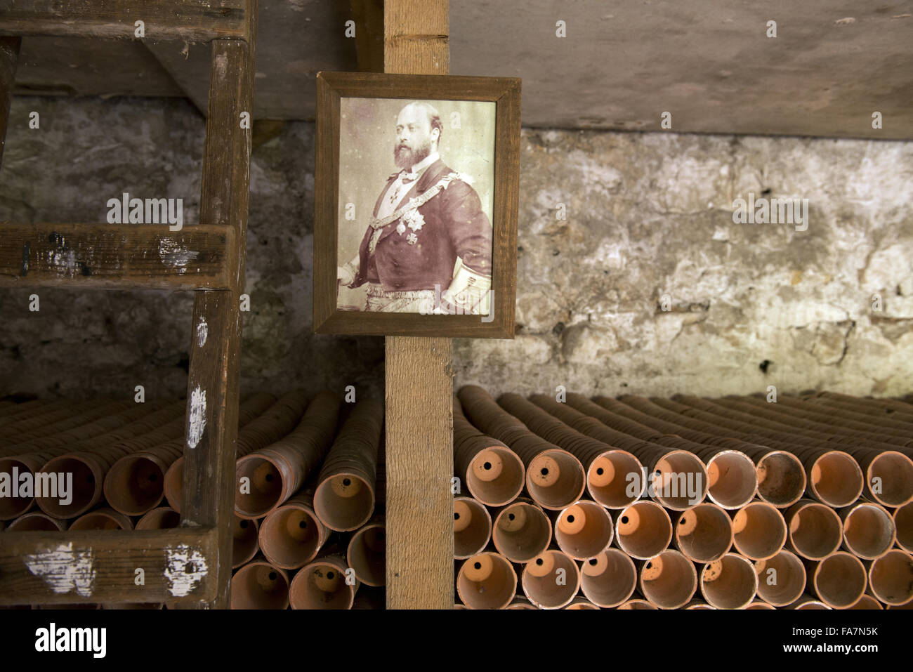 The interior of a garden building at Dyffryn Gardens, South Glamorgan ...
