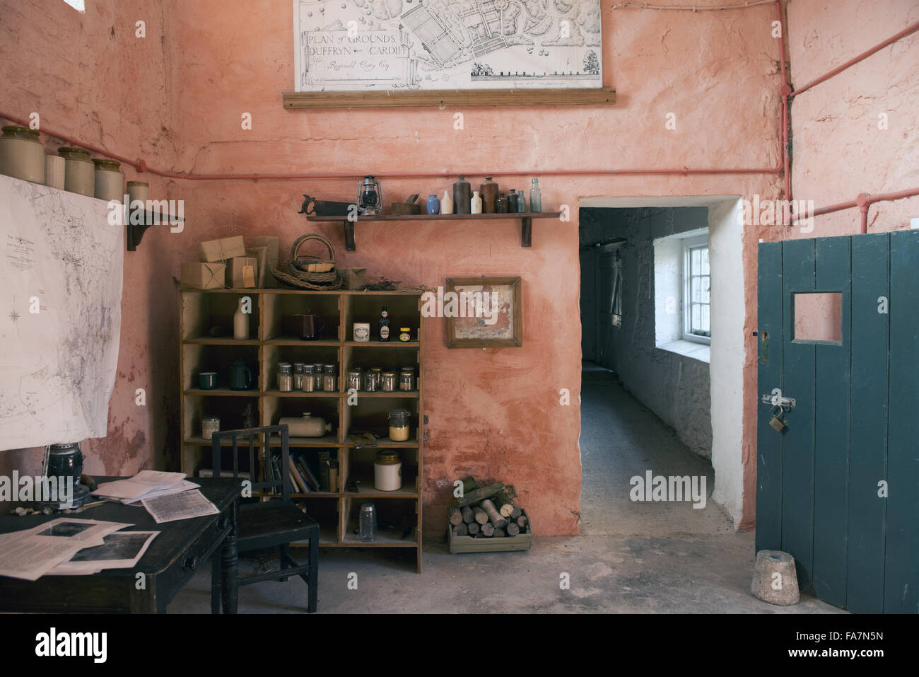 The interior of a garden building at Dyffryn Gardens, South Glamorgan ...