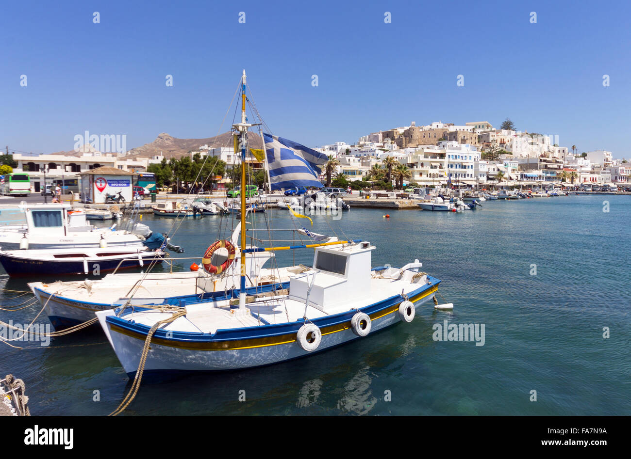 Greece, Cyclades Islands, Naxos, the harbour Stock Photo - Alamy
