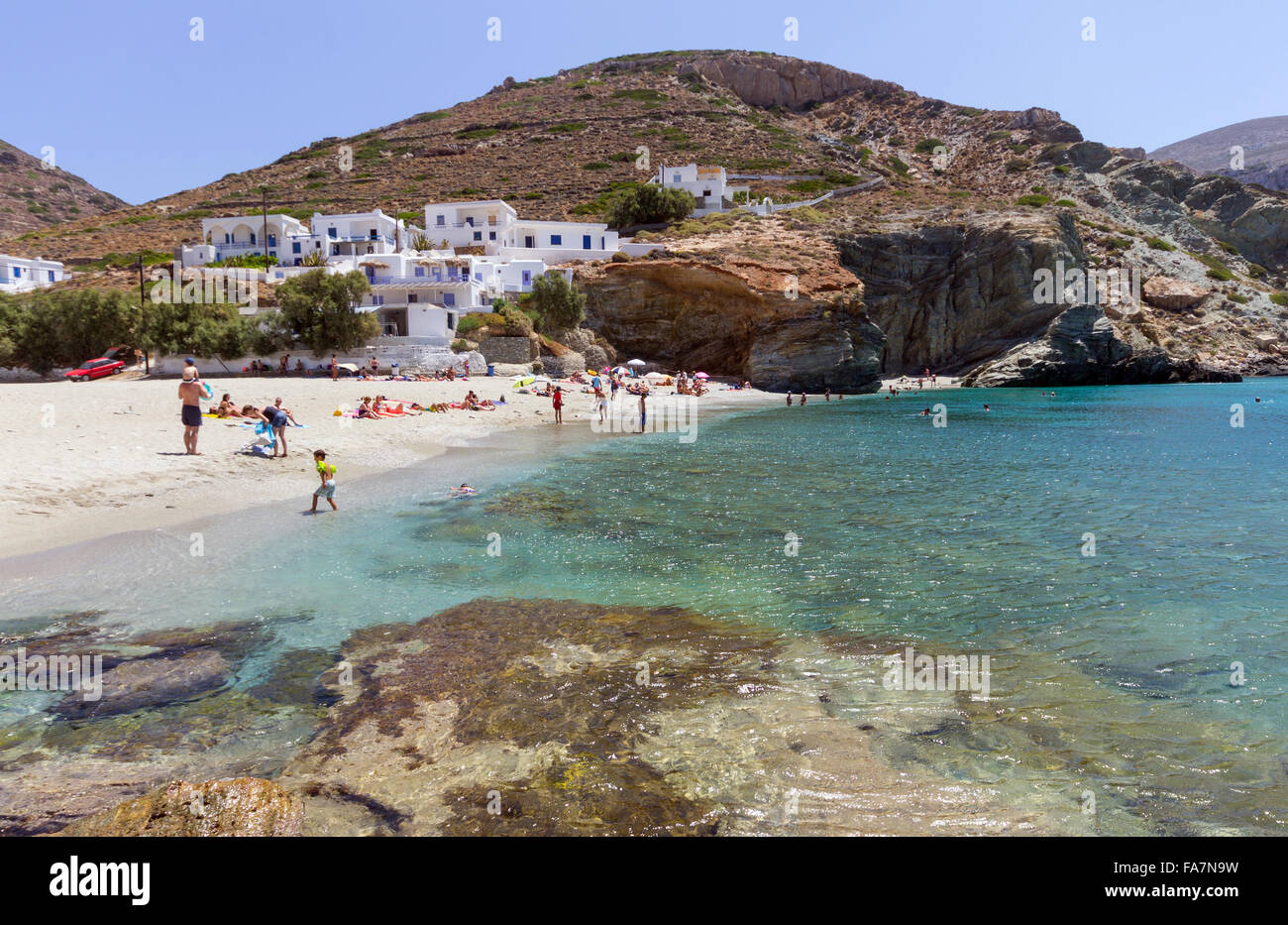 Greece, Cyclades, Folegandros Island, Agali beach Stock Photo - Alamy