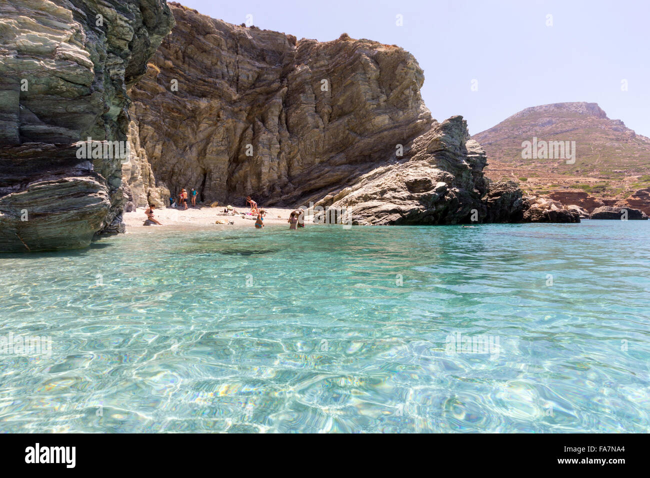 Greece, Cyclades, Folegandros Island, Agali beach Stock Photo - Alamy