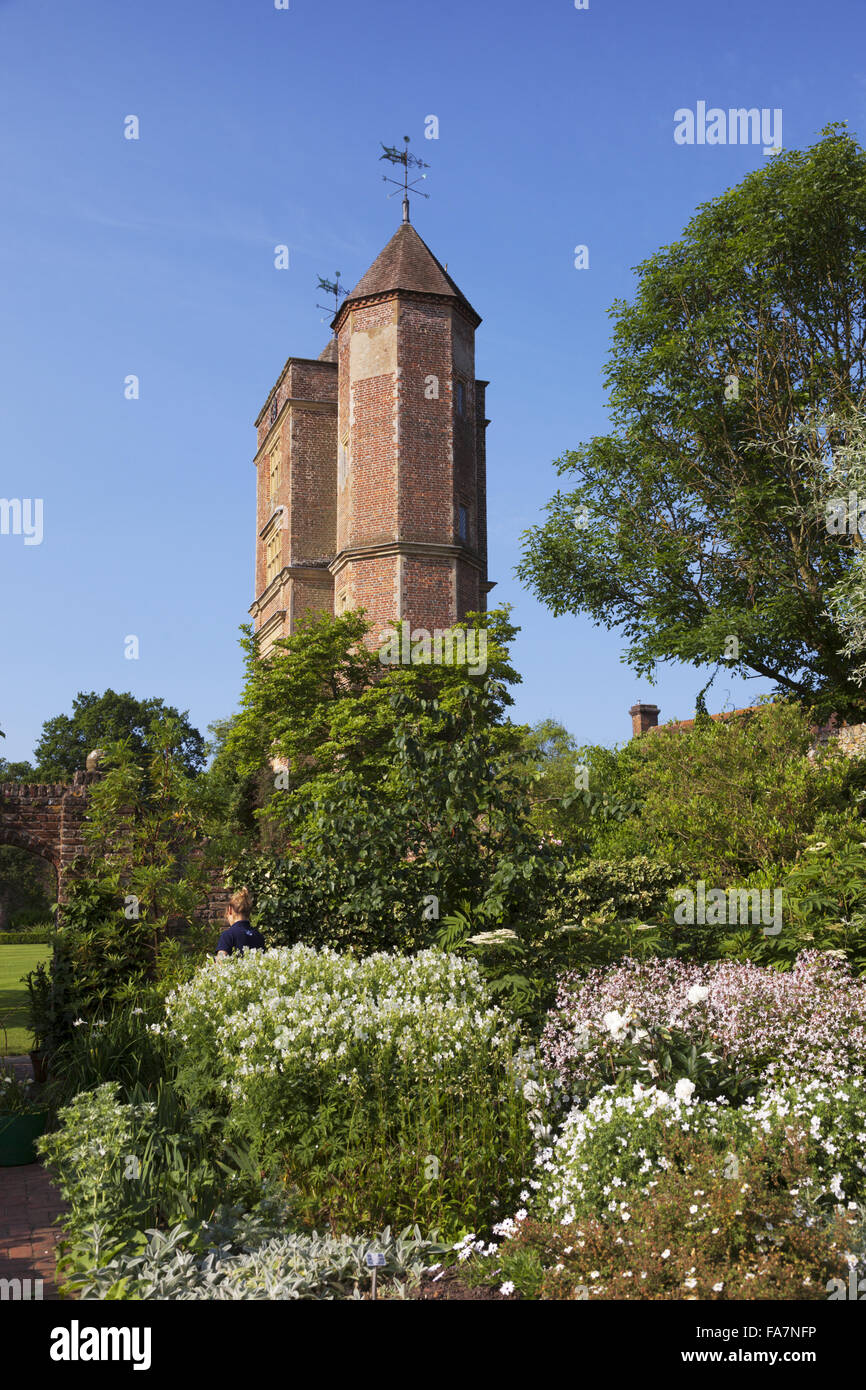 The Tower seen from the gardens in July at Sissinghurst Castle, Kent ...