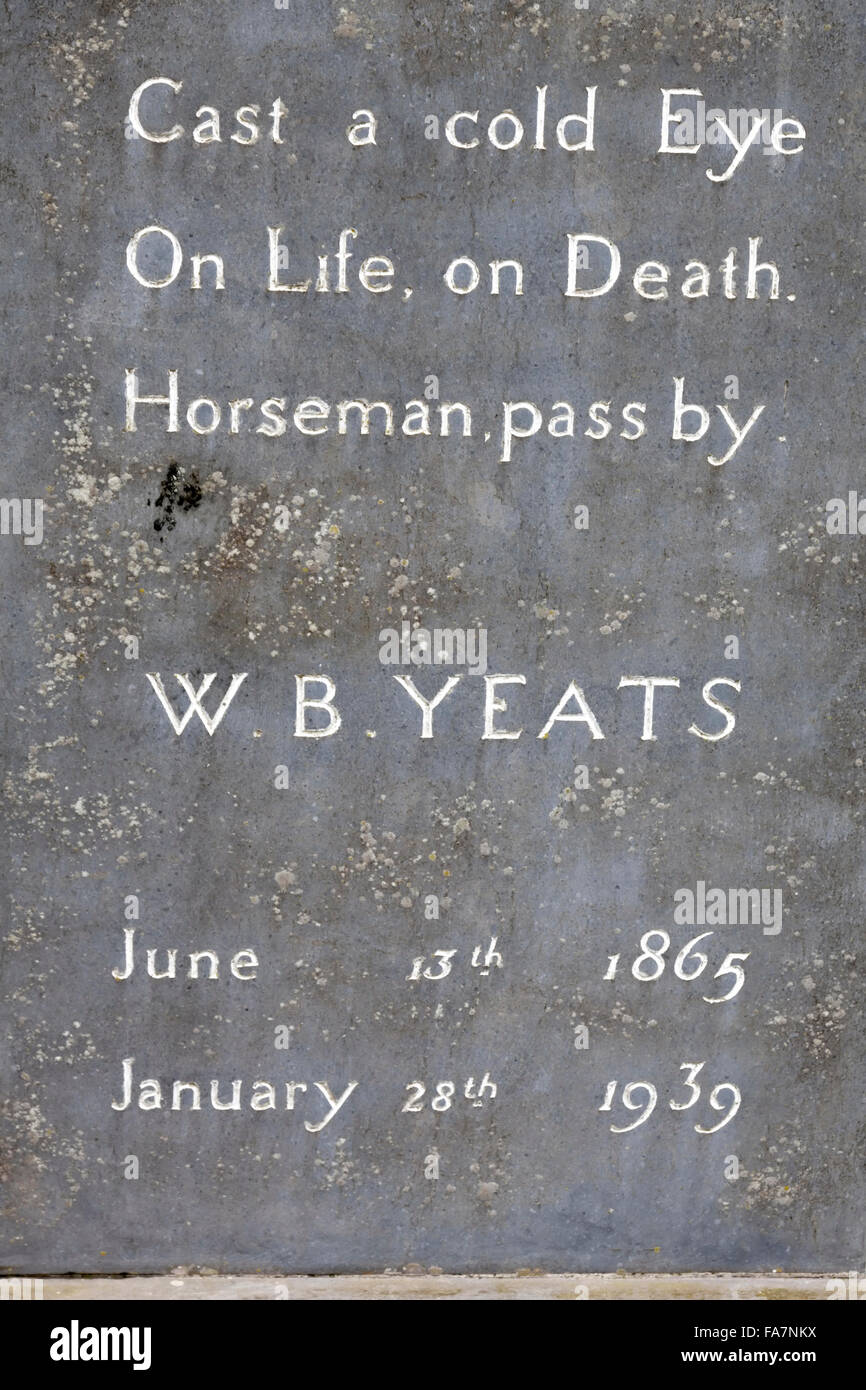 Yeats famous epitaph hi-res stock photography and images - Alamy