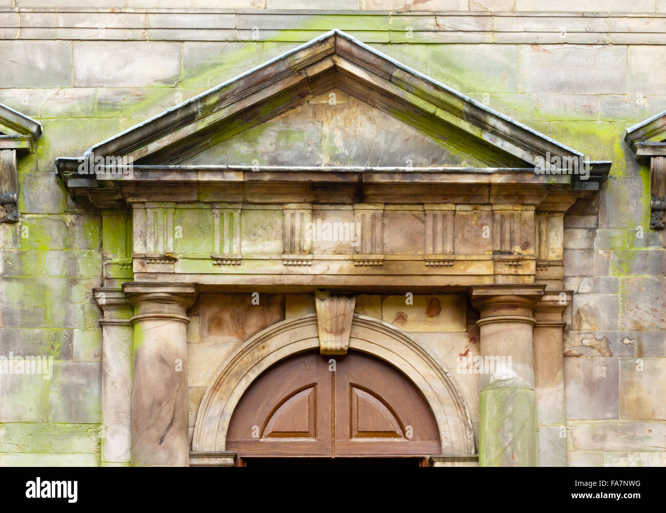 Detail of a pediment above a door in the Palladian courtyard at Lyme ...