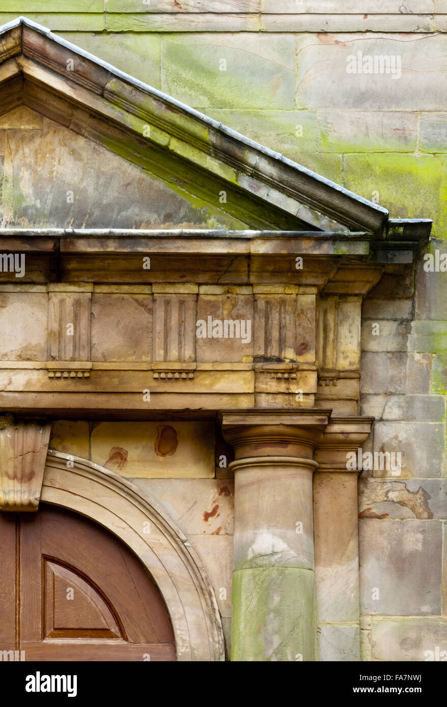 Detail of a pediment above a door in the Palladian courtyard at Lyme ...
