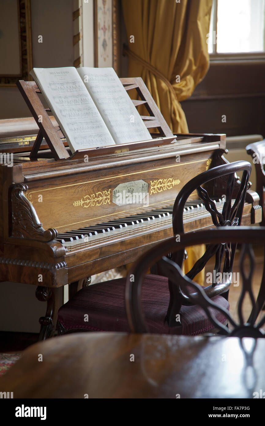 Piano from the Cobbe collection in the Dining Room at Hatchlands Park ...
