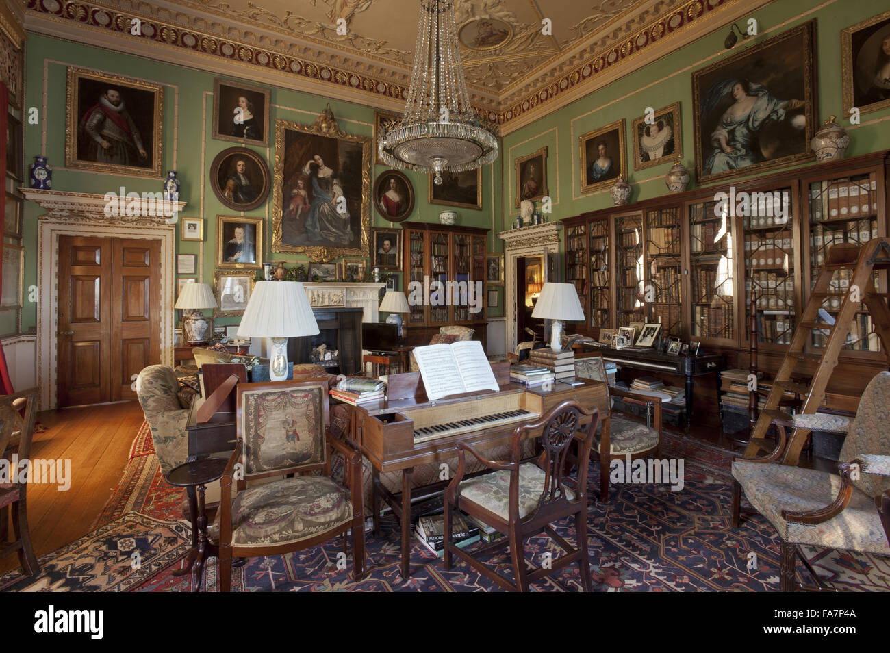The Library at Hatchlands Park, Surrey Stock Photo - Alamy