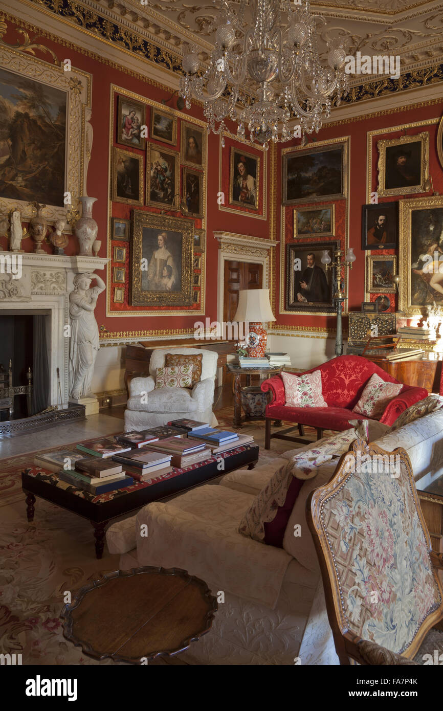 The Saloon, designed by Robert Adam and hung with paintings from the ...