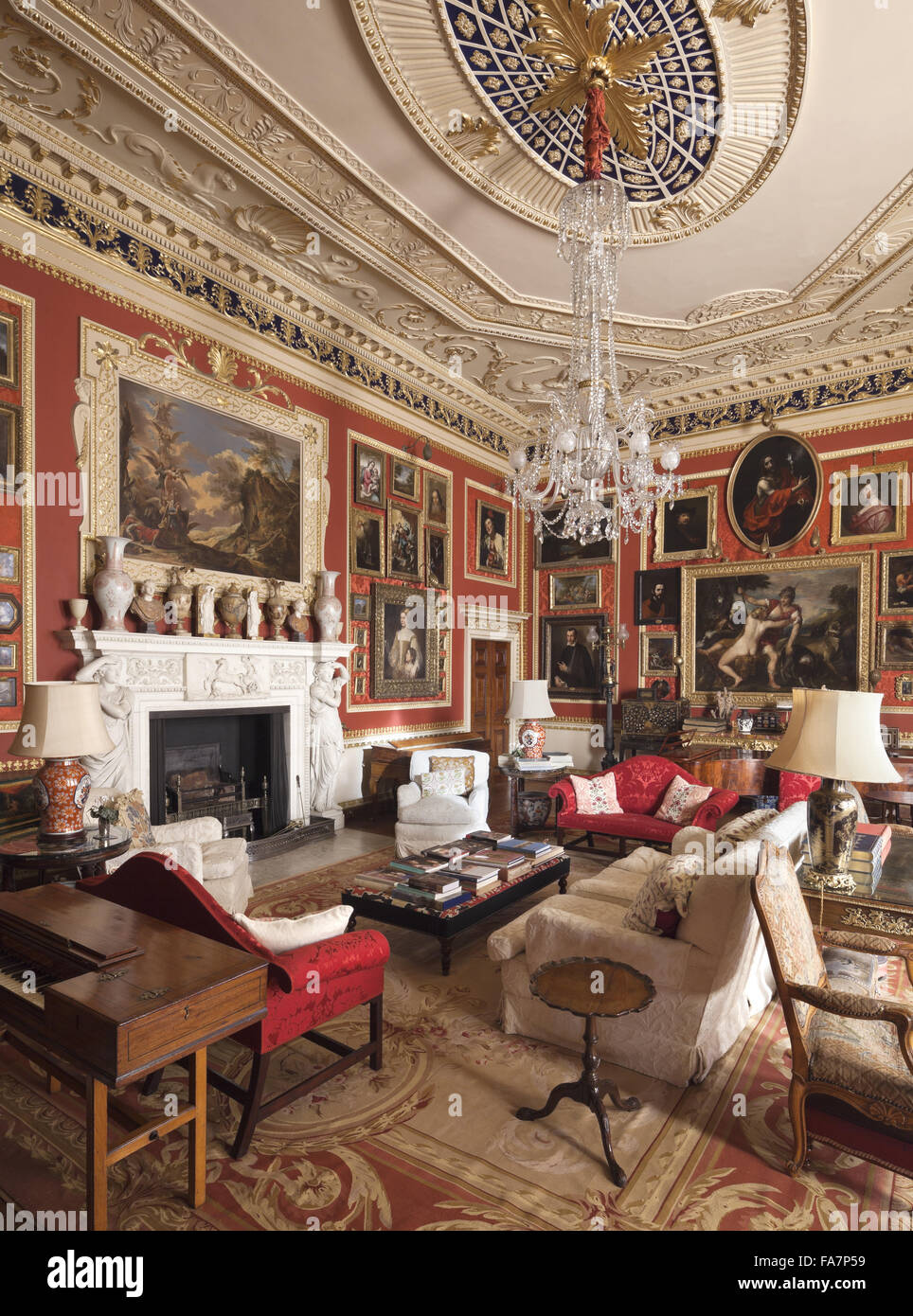 The Saloon, designed by Robert Adam and hung with paintings from the ...