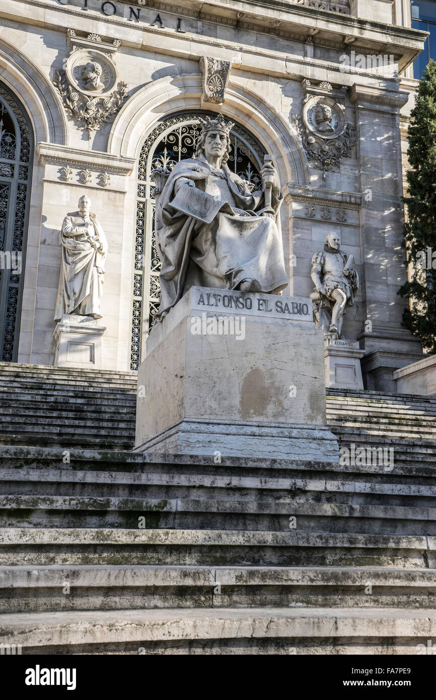 National Library of Madrid, Spain. architecture and art Stock Photo - Alamy