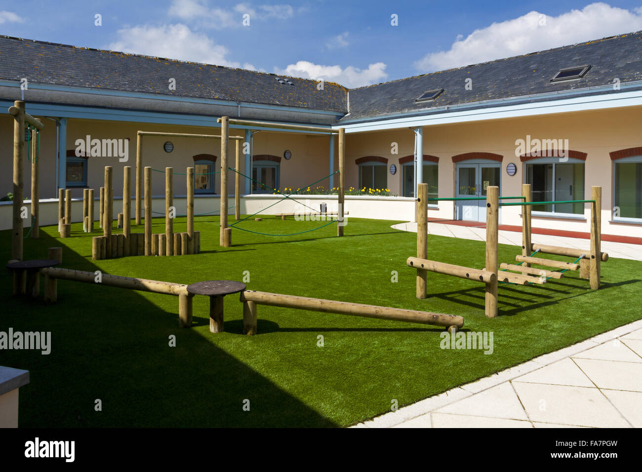 Play area in the courtyard of the Stackpole Outdoor Learning Centre on ...