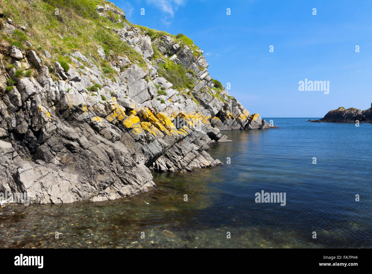 View from the beach at Stackpole Quay, Pembrokeshire Stock Photo - Alamy
