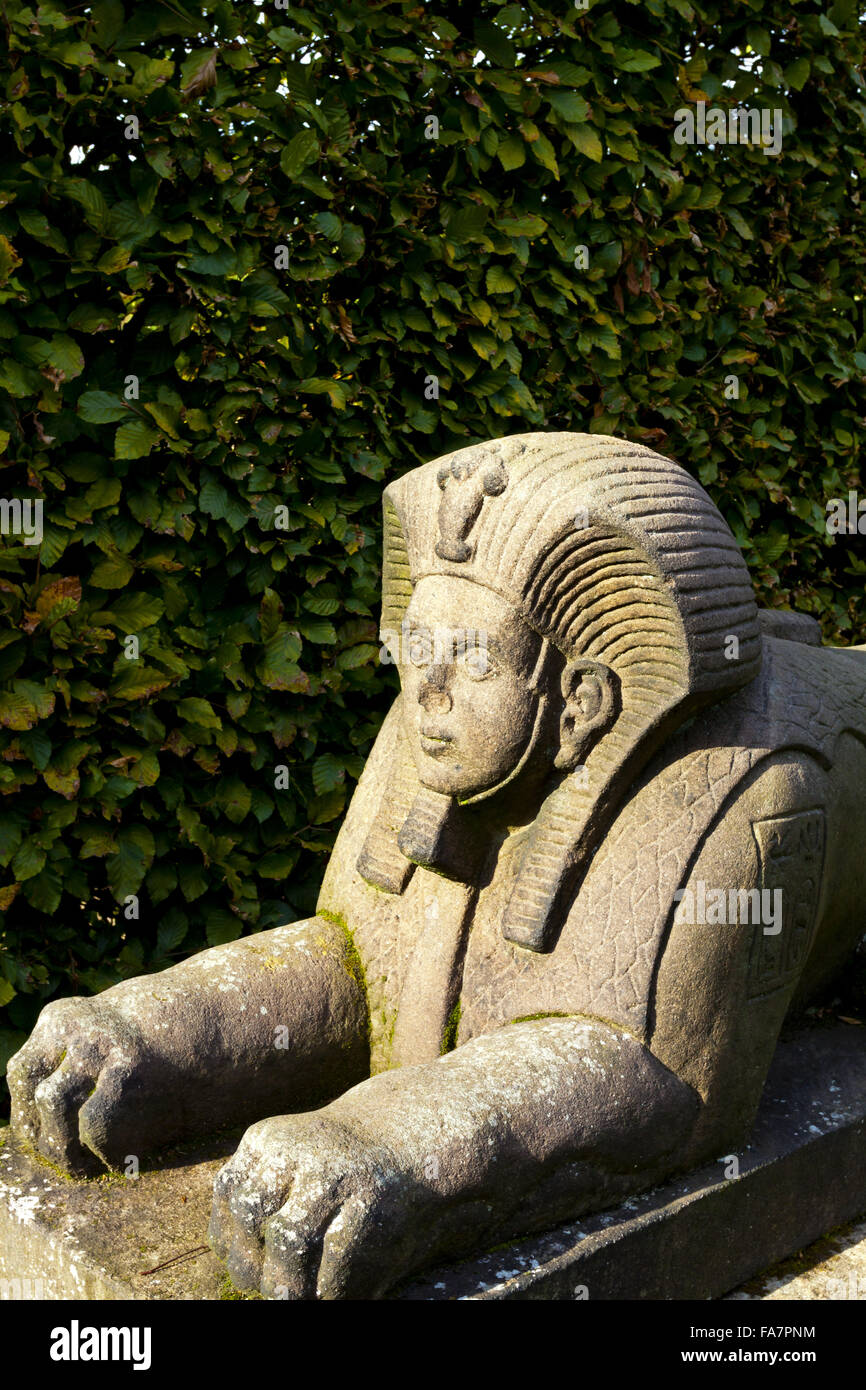 Detail of sphinx in Egypt at Bidulph Grange Garden, Staffordshire Stock ...