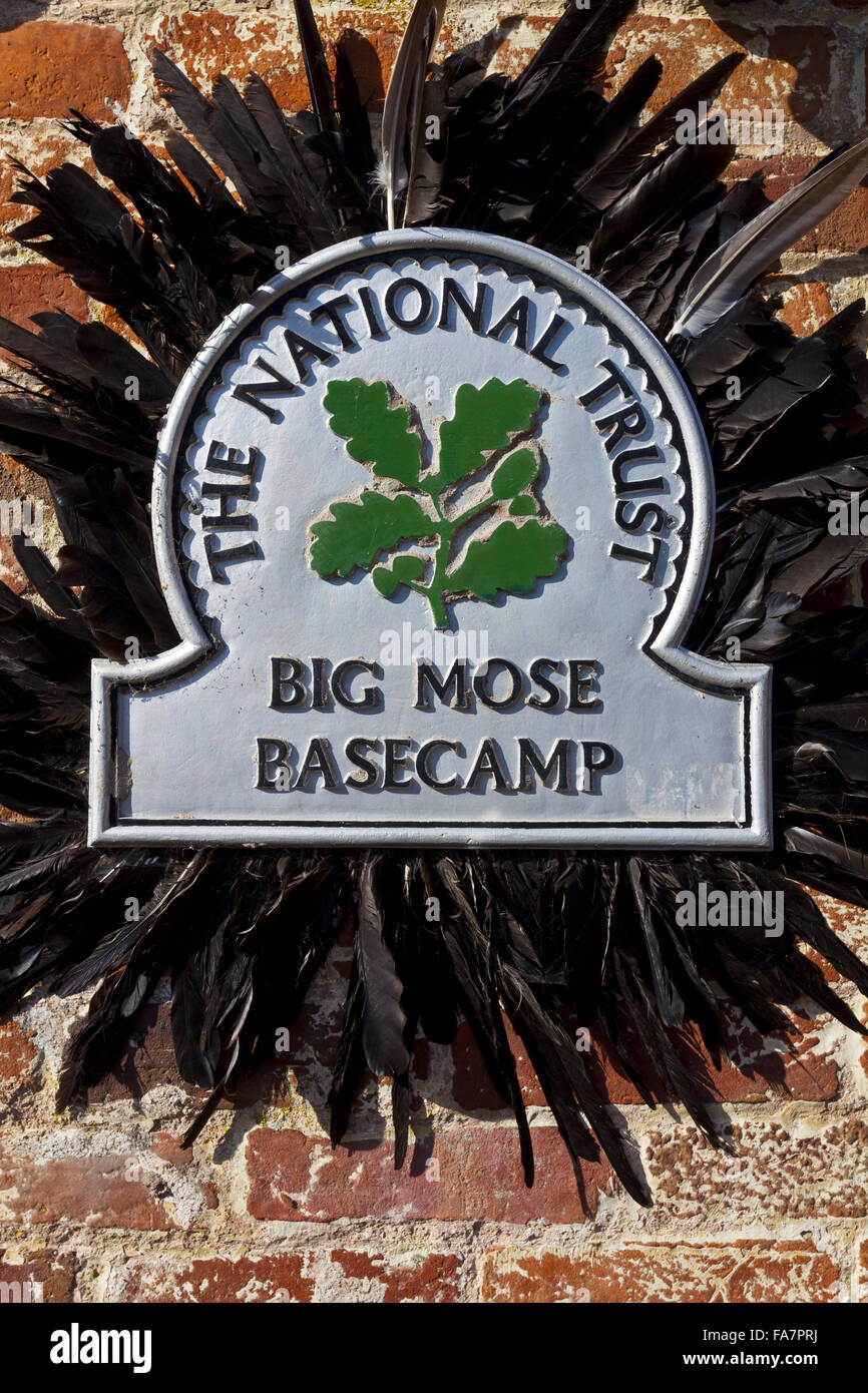 National Trust sign outside Big Mose Basecamp on the Dudmaston Estate ...
