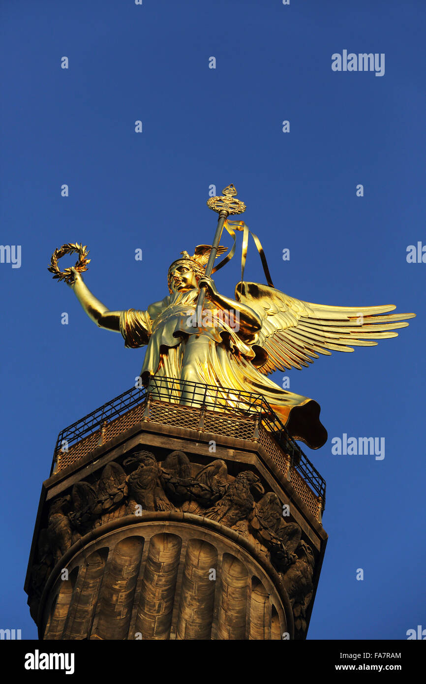 The golden angel on top of Berlin's Victory Column (Siegessäule) on the ...