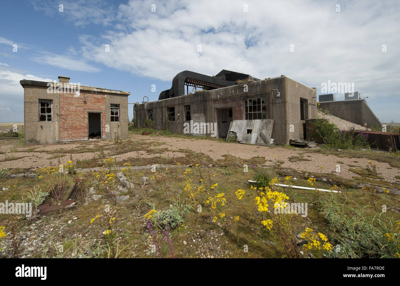 Abandoned buildings at Orford Ness National Nature Reserve, Suffolk ...
