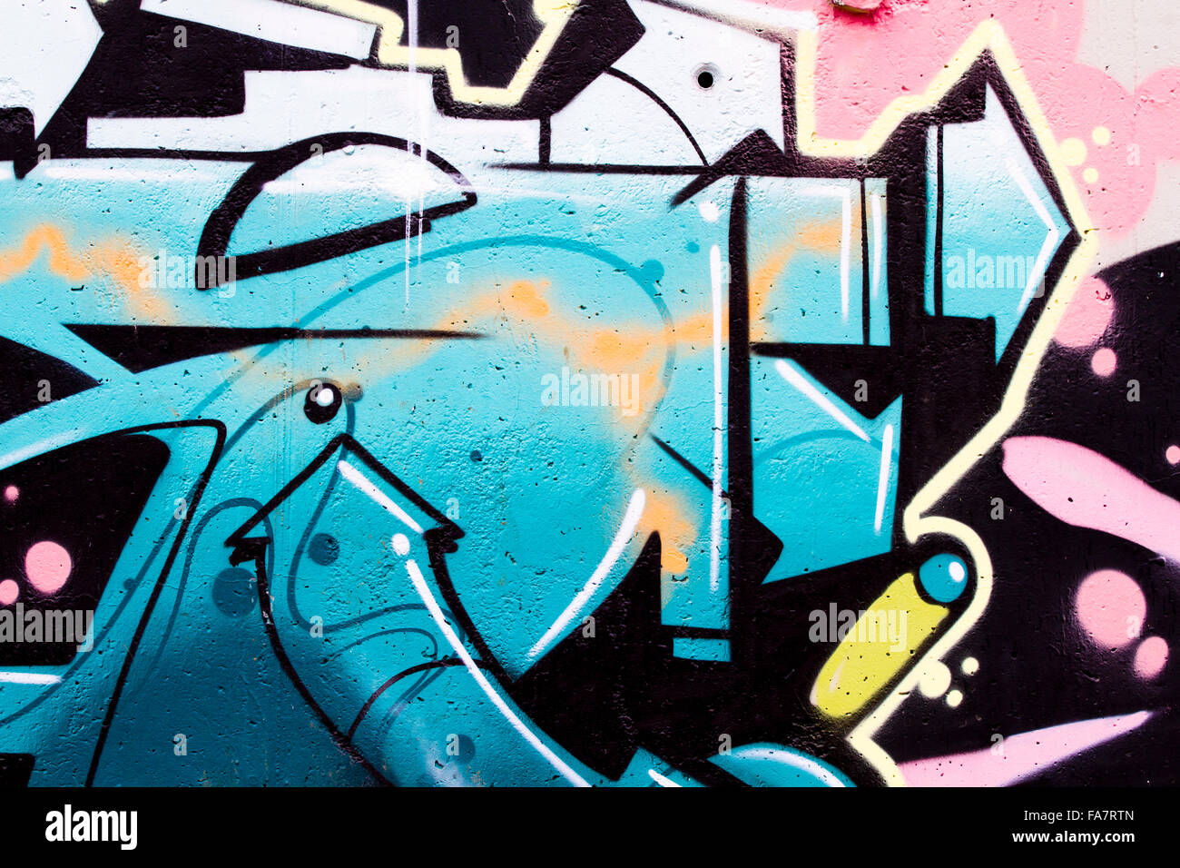Colorful segment of a graffiti in Spain Stock Photo - Alamy
