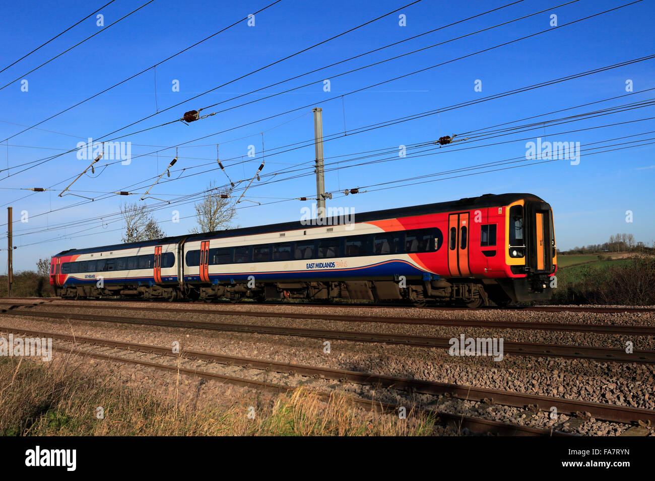 158862 diesel unit, East Midlands Trains livery, East Coast Main Line ...