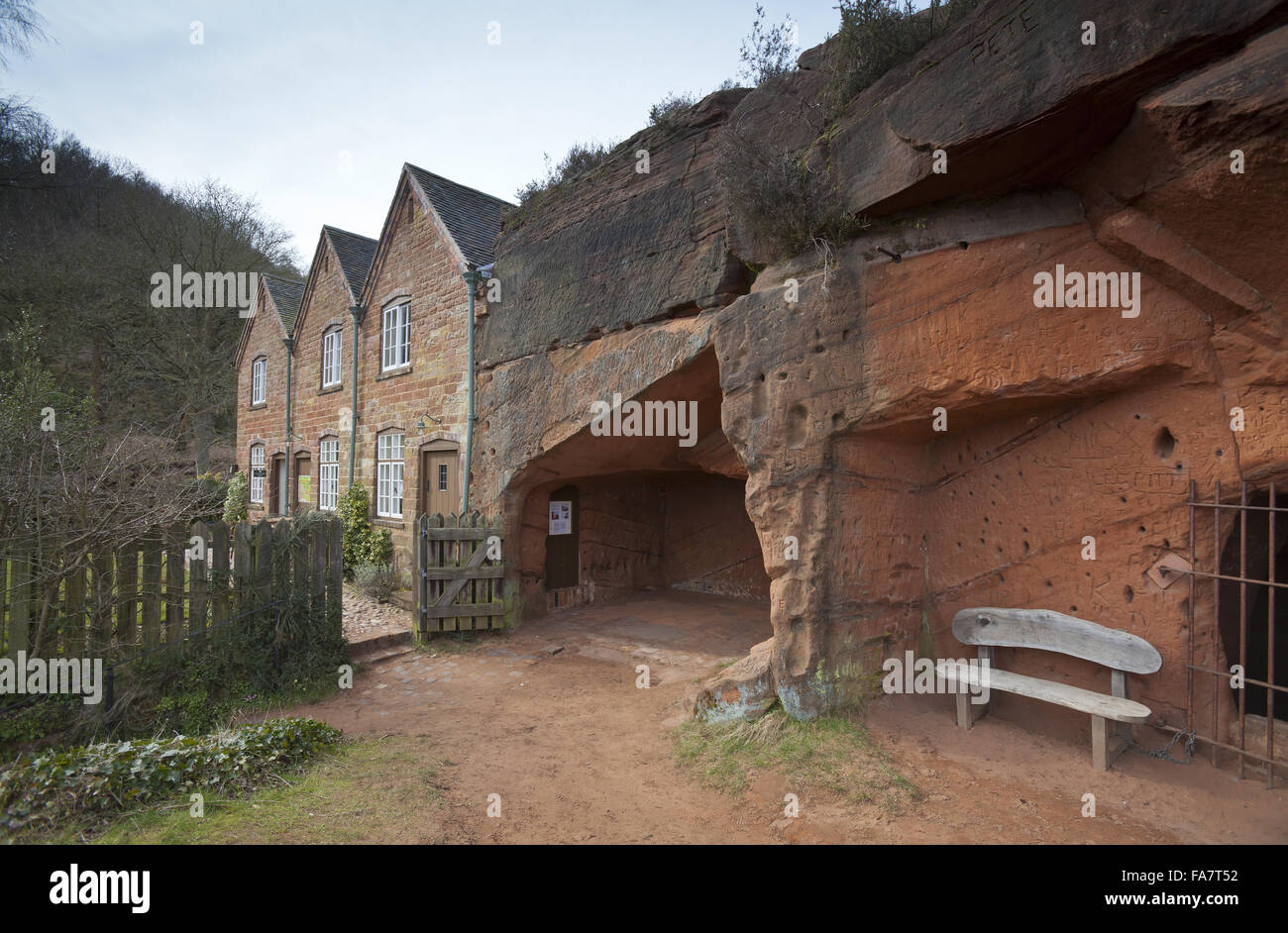 Kinver Edge and the Rock Houses, Staffordshire. This terrace of ...