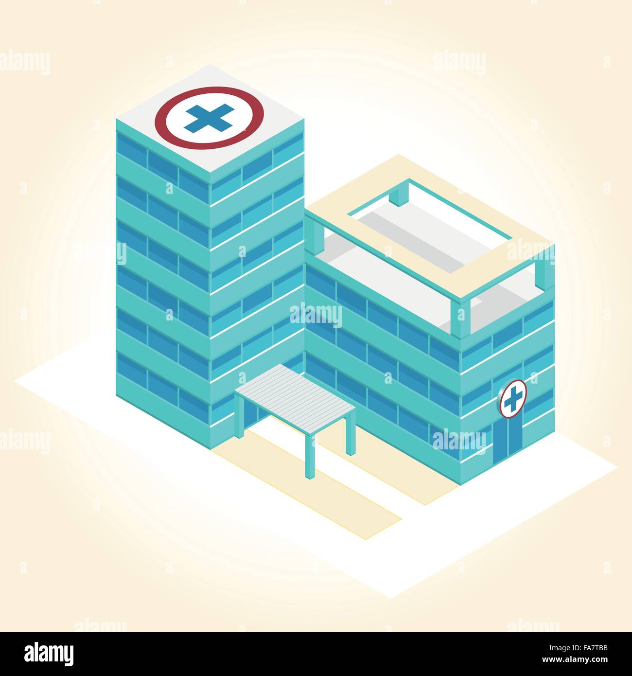 Nice medical isometric hospital building illustration for scientific ...