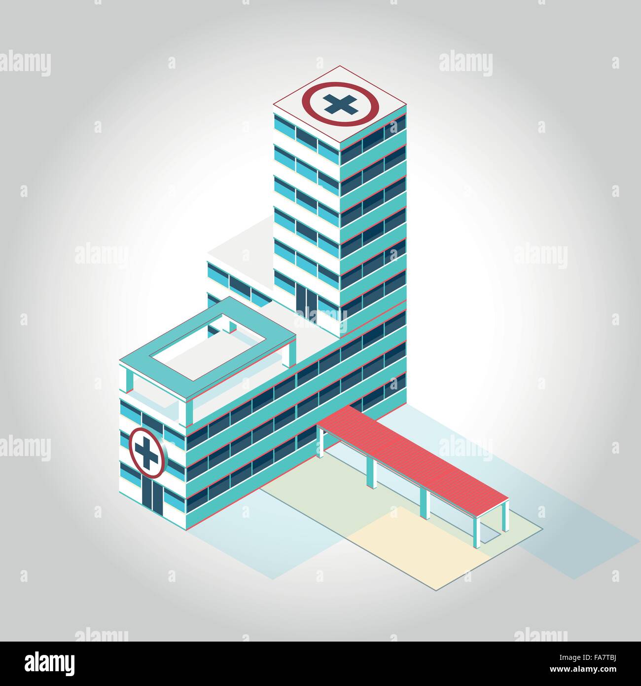 Nice medical isometric hospital building illustration for scientific ...