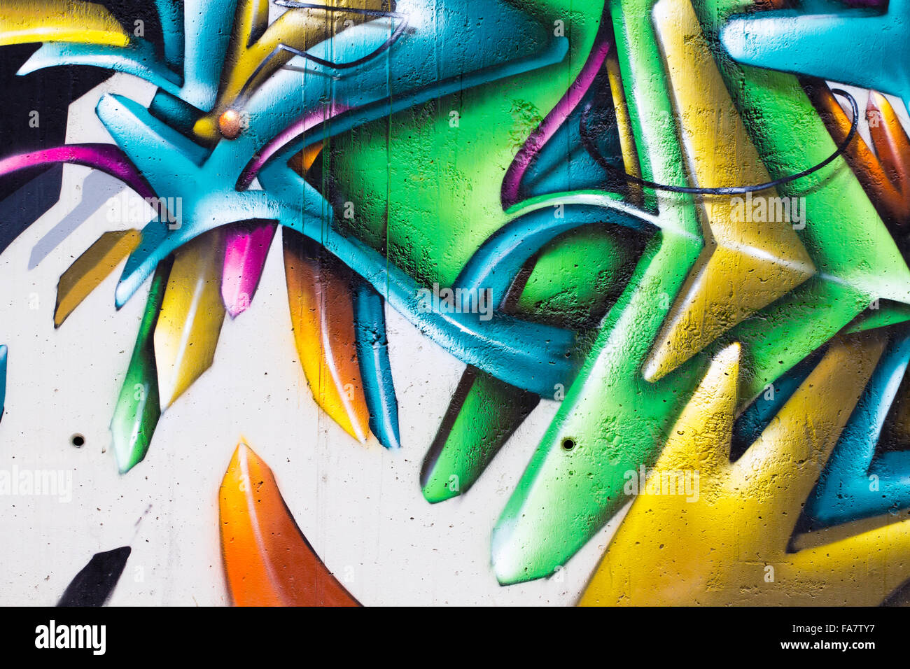 Colorful segment of a graffiti in Spain Stock Photo - Alamy