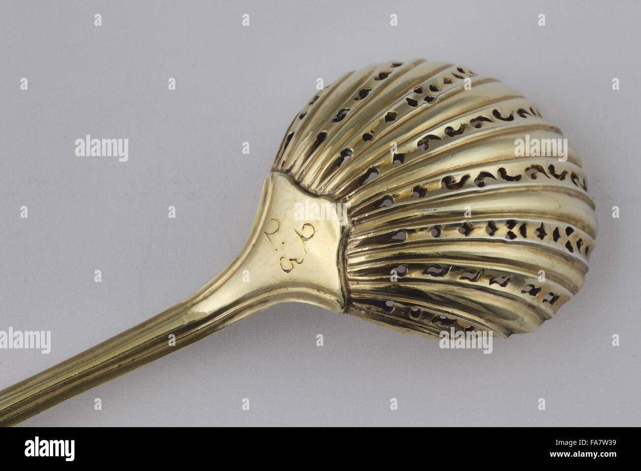 Engraving mark on spoon, part of the silver collection at Ickworth ...