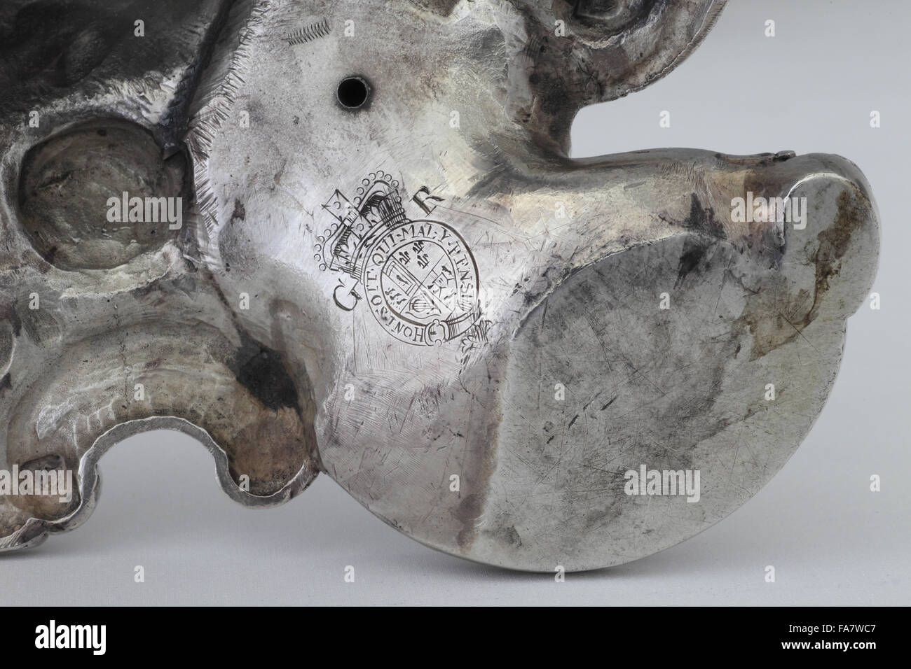 GR stamp detail on a candelabra by Simon le Sage, 1758, part of the ...