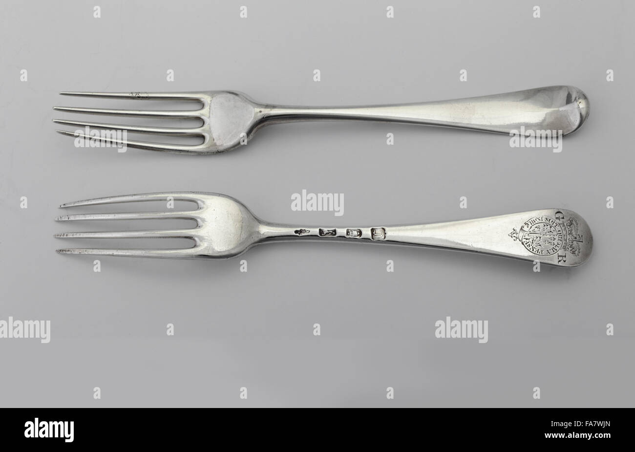 Table forks, Old English pattern, by Paul Crespin, 1758, part of the ...