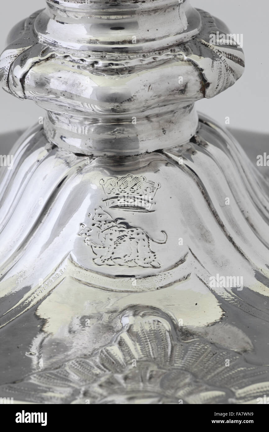 Crest on a candlestick, c.1765, by Nicholas Sprimont, part of the ...